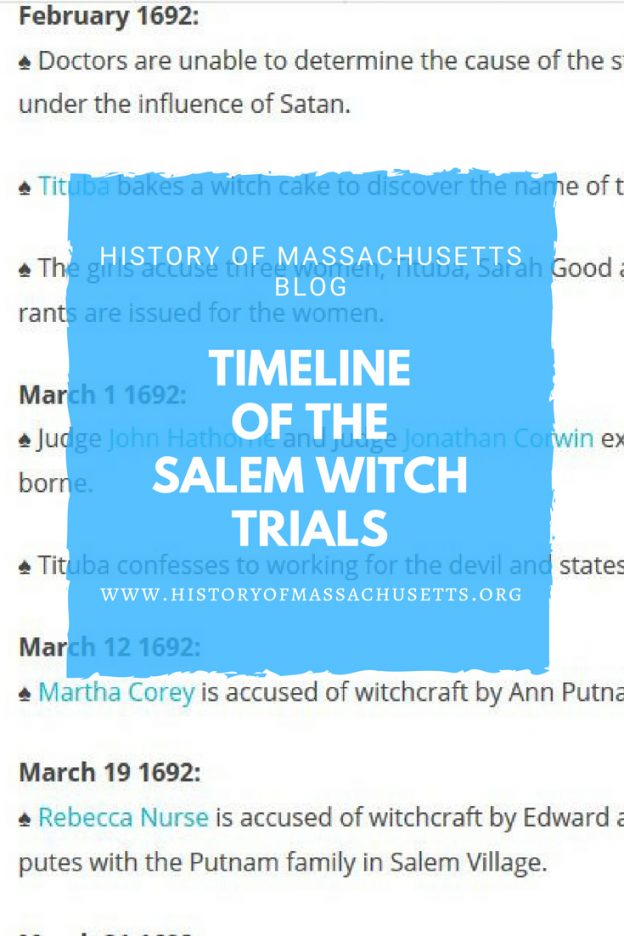 Timeline of the Salem Witch Trials - History of Massachusetts Blog